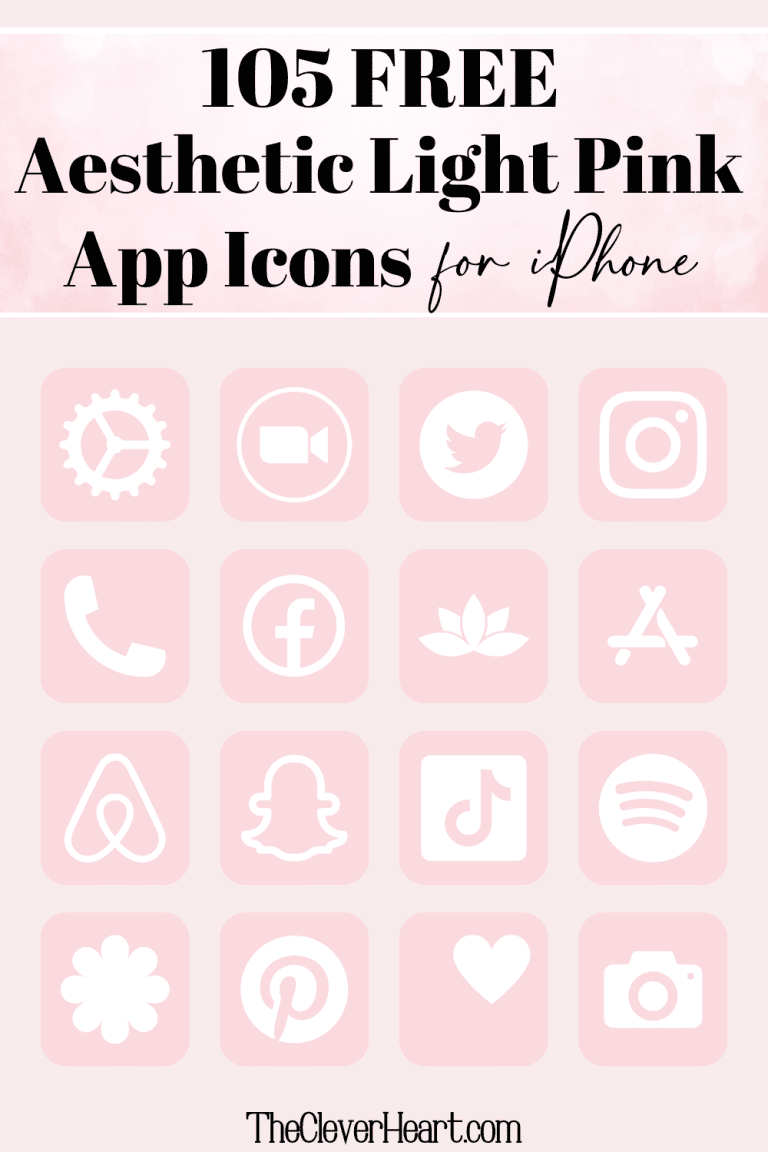 200+ Free Light Pink App Icons For Your iPhone - The Clever Heart