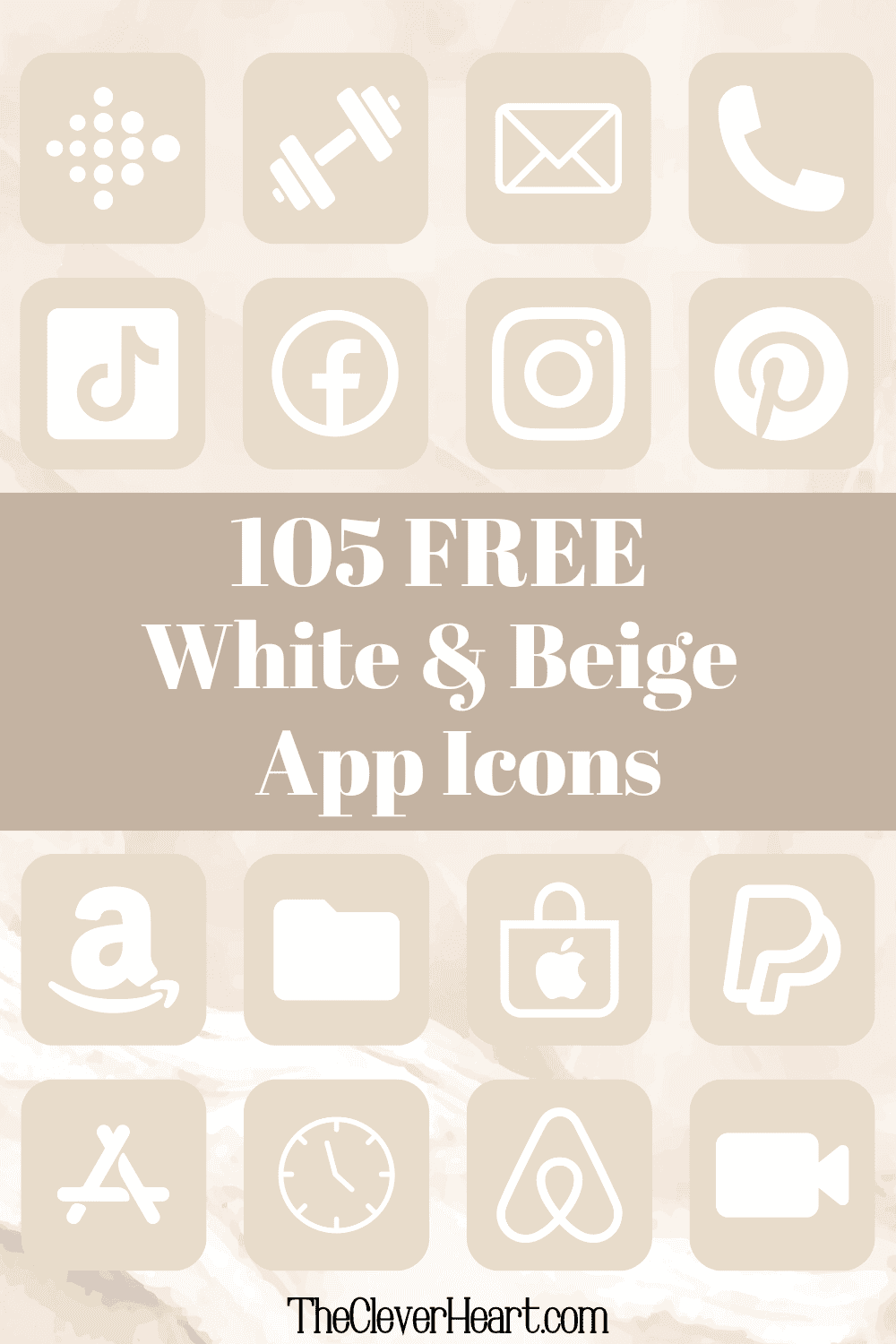 105 Free Beige App Icons For Your iPhone - The Clever Heart