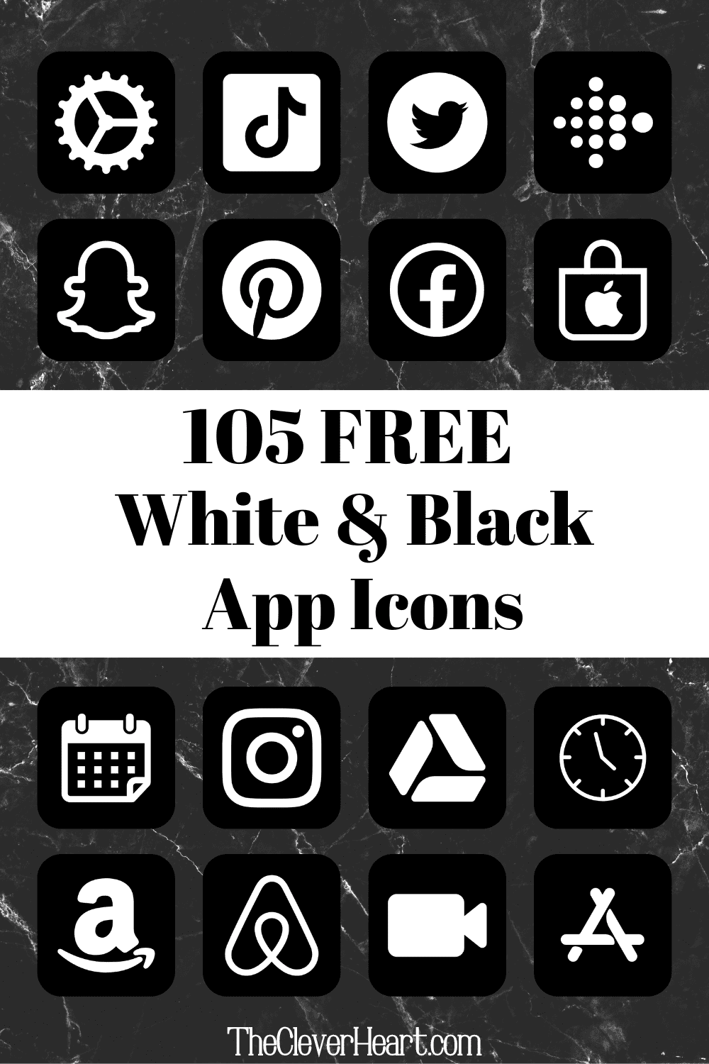 105 Free Aesthetic Black App Icons For Your iPhone - The Clever Heart