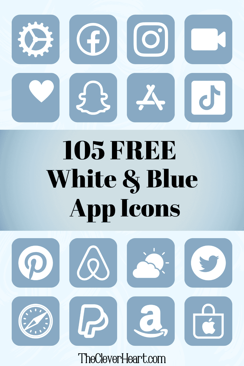 105 Free Aesthetic Blue App Icons For Your Phone - The Clever Heart