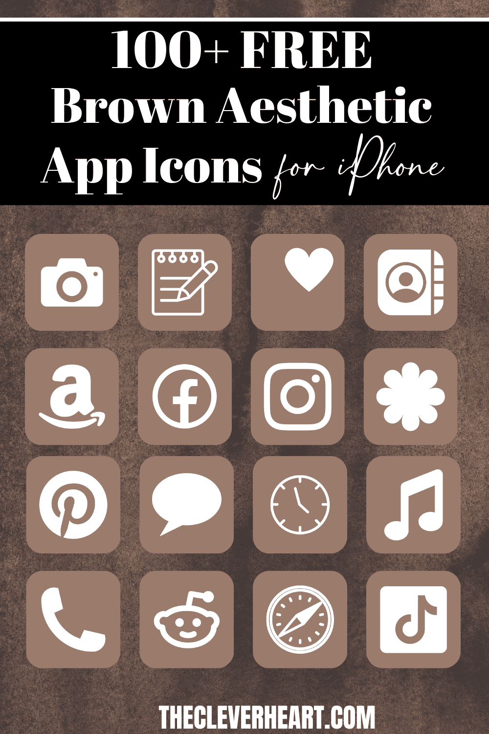 105 Free Brown App Icons Aesthetic for iPhone - The Clever Heart
