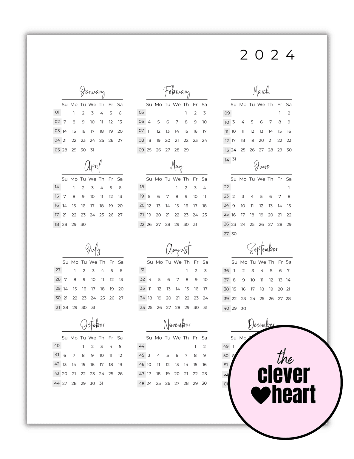 Current Week Number | What Week Is It Now? - The Clever Heart