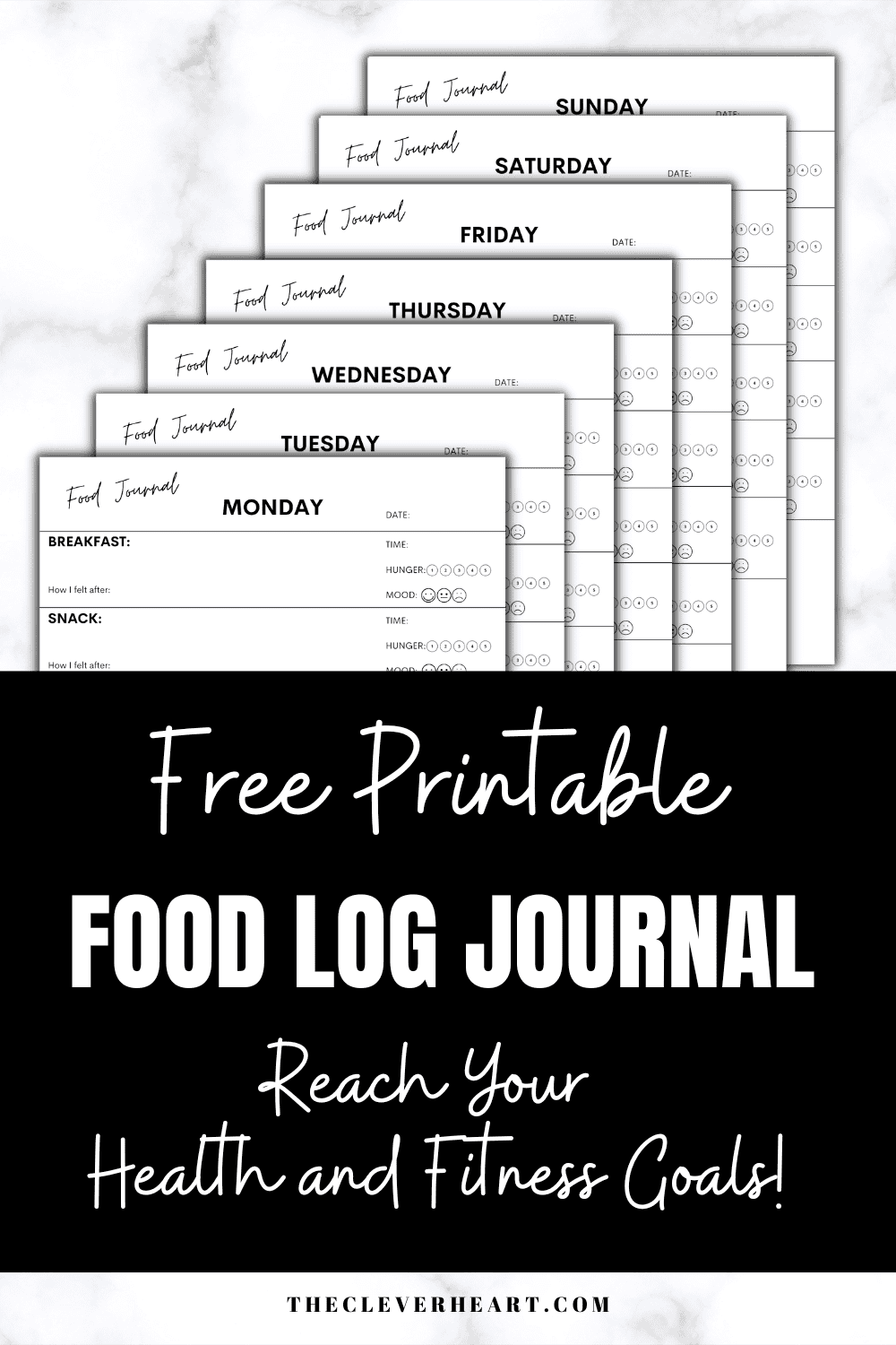 Best Food Log Journal (Free Printable PDF) - The Clever Heart