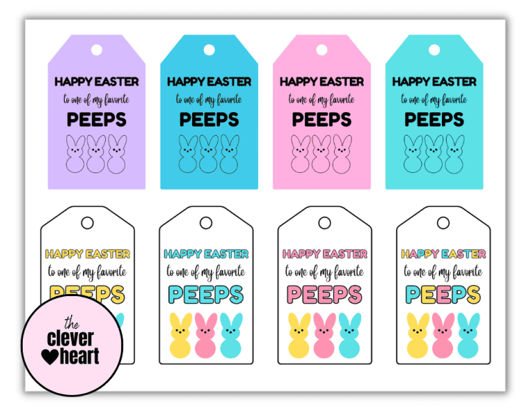 50 Free Printable Easter Tags (Cute & Unique Designs) - The Clever Heart