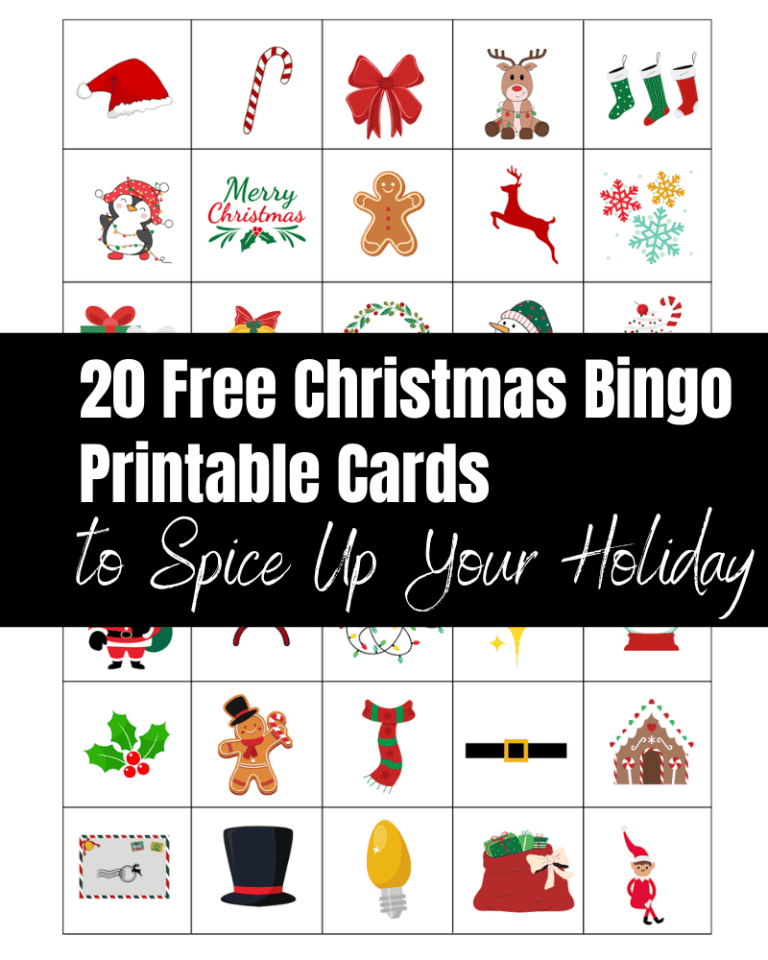 20 Festive & Free Christmas Bingo Printable Cards for Your Holiday ...