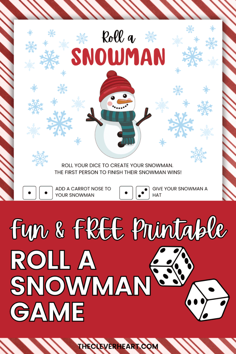 Free Printable Roll a Snowman Dice Game - The Clever Heart